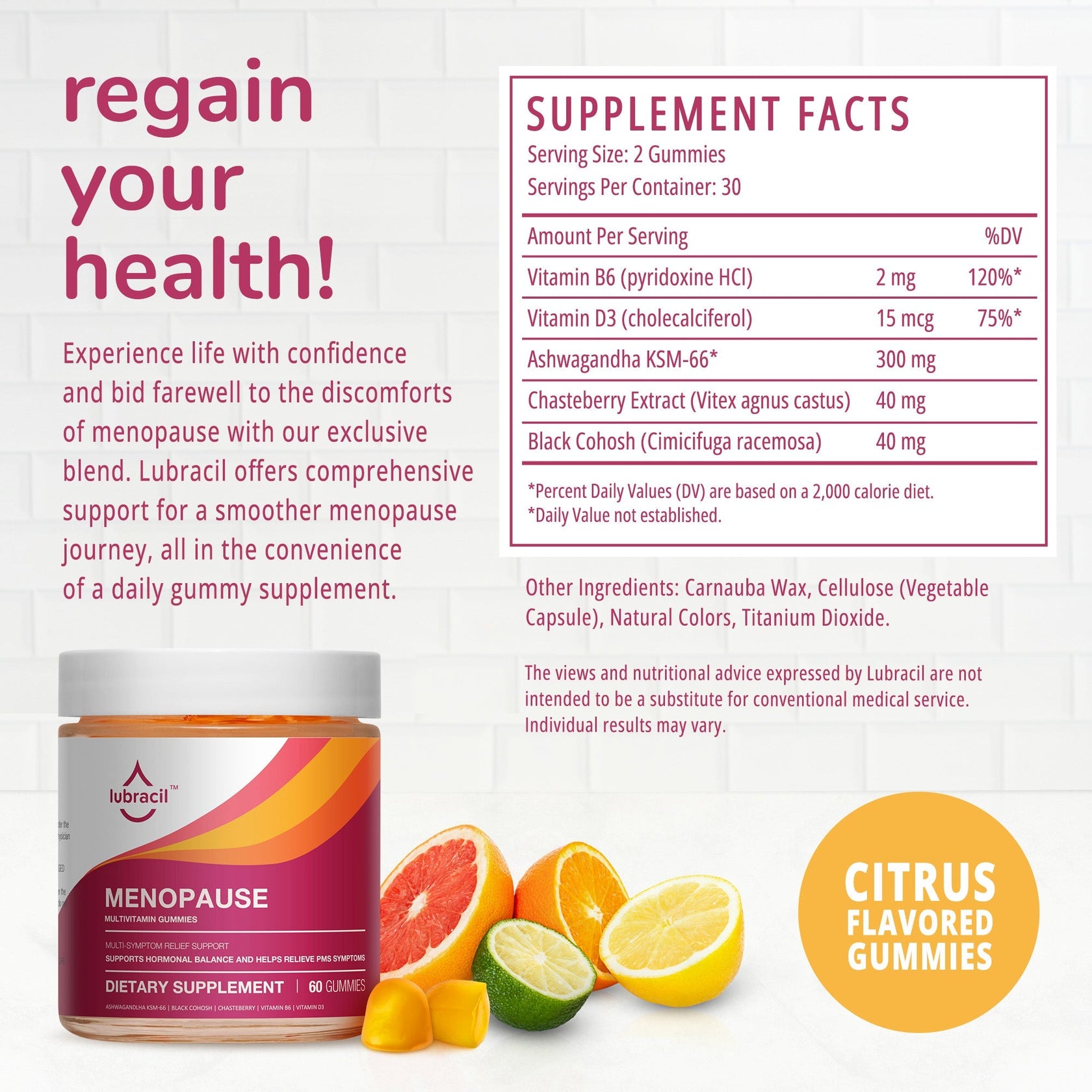 Lubracil Menopause Relief Gummies | Hormone Free & All Natural